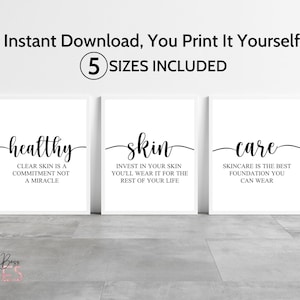 Skincare Art, Spa Posters, Esthetician Decor, 3 Piece Set Printable ...