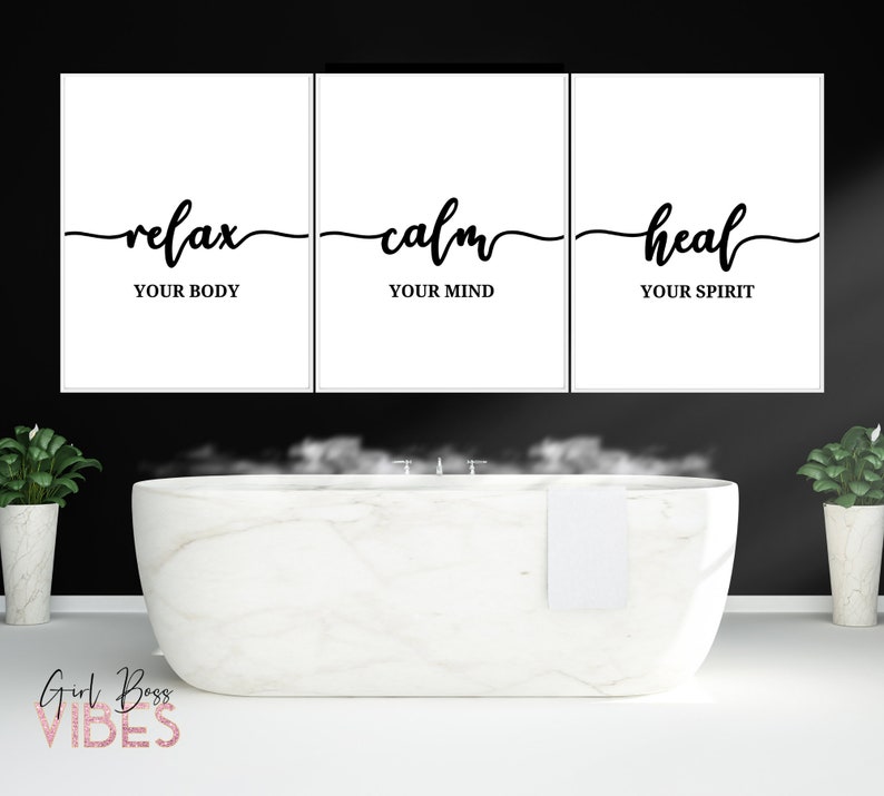 Relax Wall Decor Set of 3 Printable Wall Art Massage Art - Etsy UK