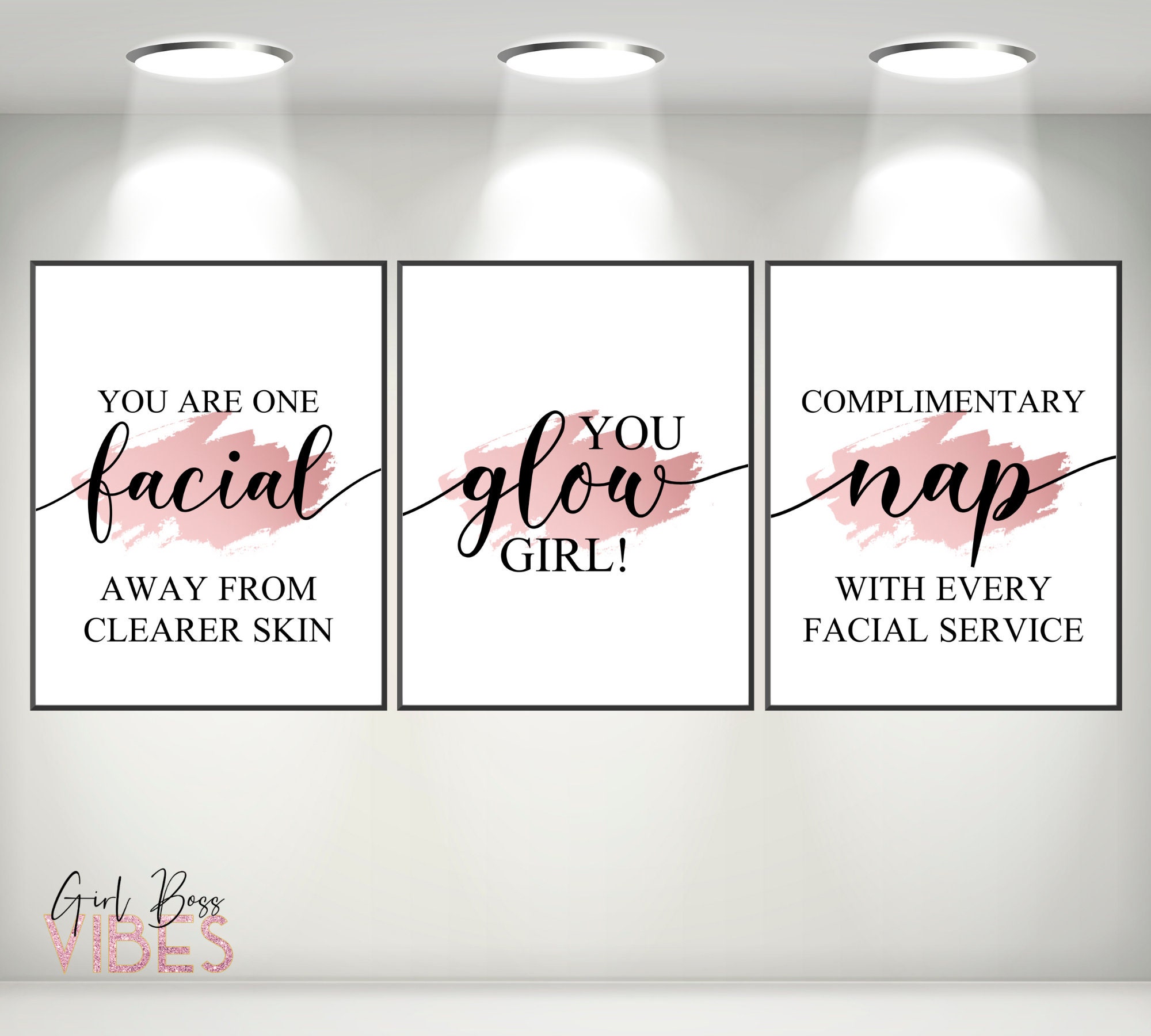 Facial Sign, Esthetician Wall Decor, Printable Wall Art 3pc Set - Etsy