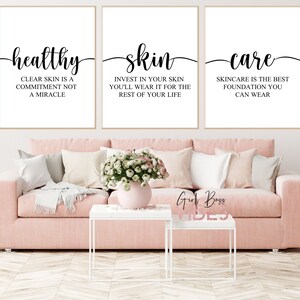 Skincare Art, Spa Posters, Esthetician Decor, 3 Piece Set Printable ...