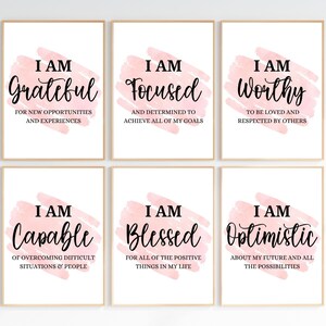 Affirmation Posters Affirmation Wall Art Watercolor Pink 6 - Etsy