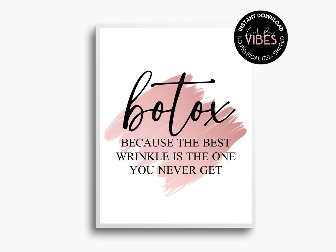 Blush Pink Funny Botox and Fillers Sign Printable, Botox Posters ...