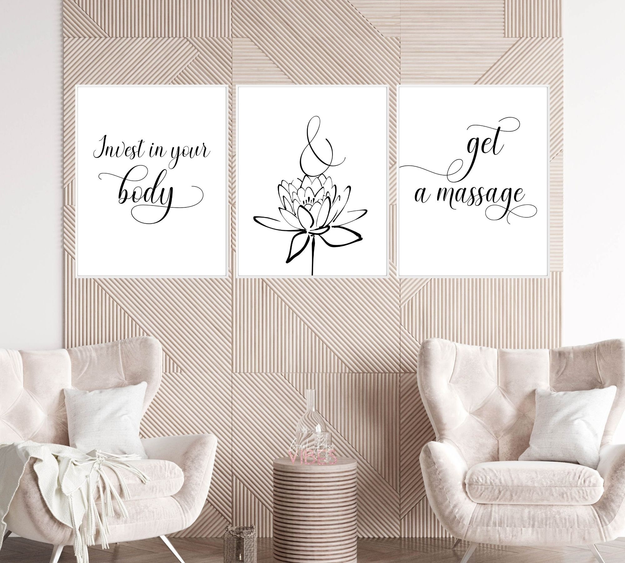 Minimalist Massage Therapy Decor Printable Wall Art Massage | Etsy