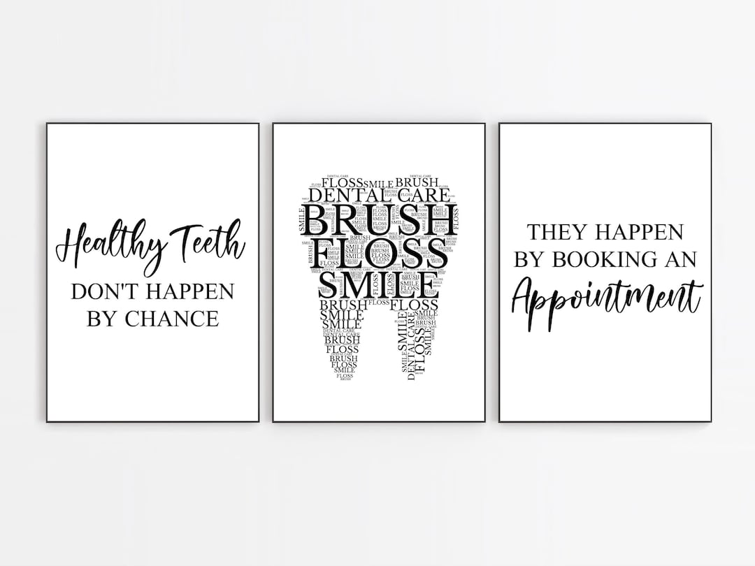 Dental Office Decor, Printable Dental Art, Dental Quotes 3PC Set, Smile ...