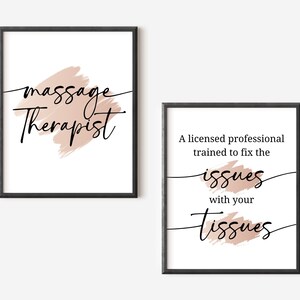 Massage Therapist Art Prints: Neutral Decor, 2pc Set (digital Download ...