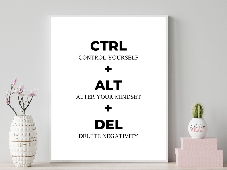 Ctrl Alt Del Office Wall Decor Printable, Motivational Cubicle Art ...