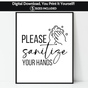 Please Sanitize Your Hands Sign, Printable Medical Sign (digital ...