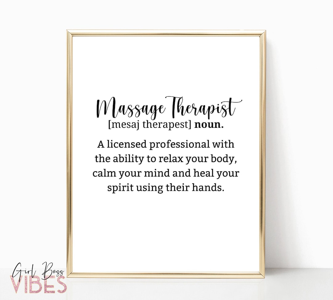 Massage Therapist Definition Printable Massage Therapist - Etsy UK