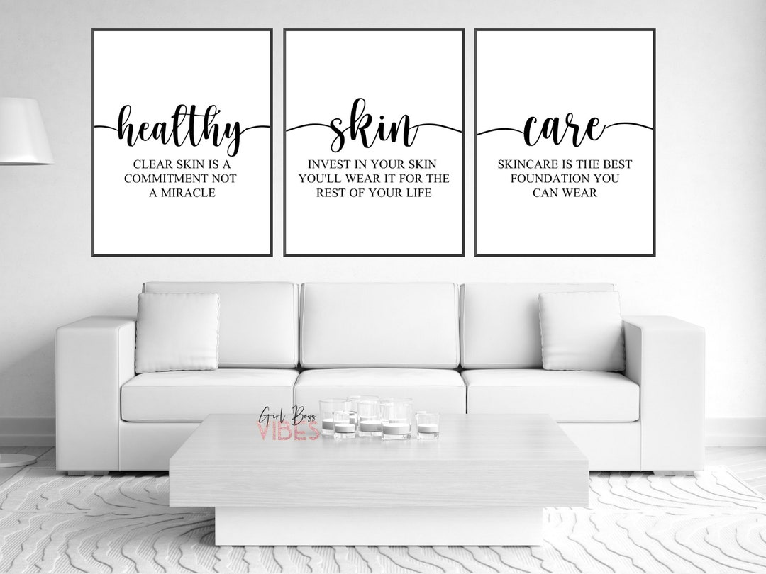 Skincare Art, Spa Posters, Esthetician Decor, 3 Piece Set Printable ...