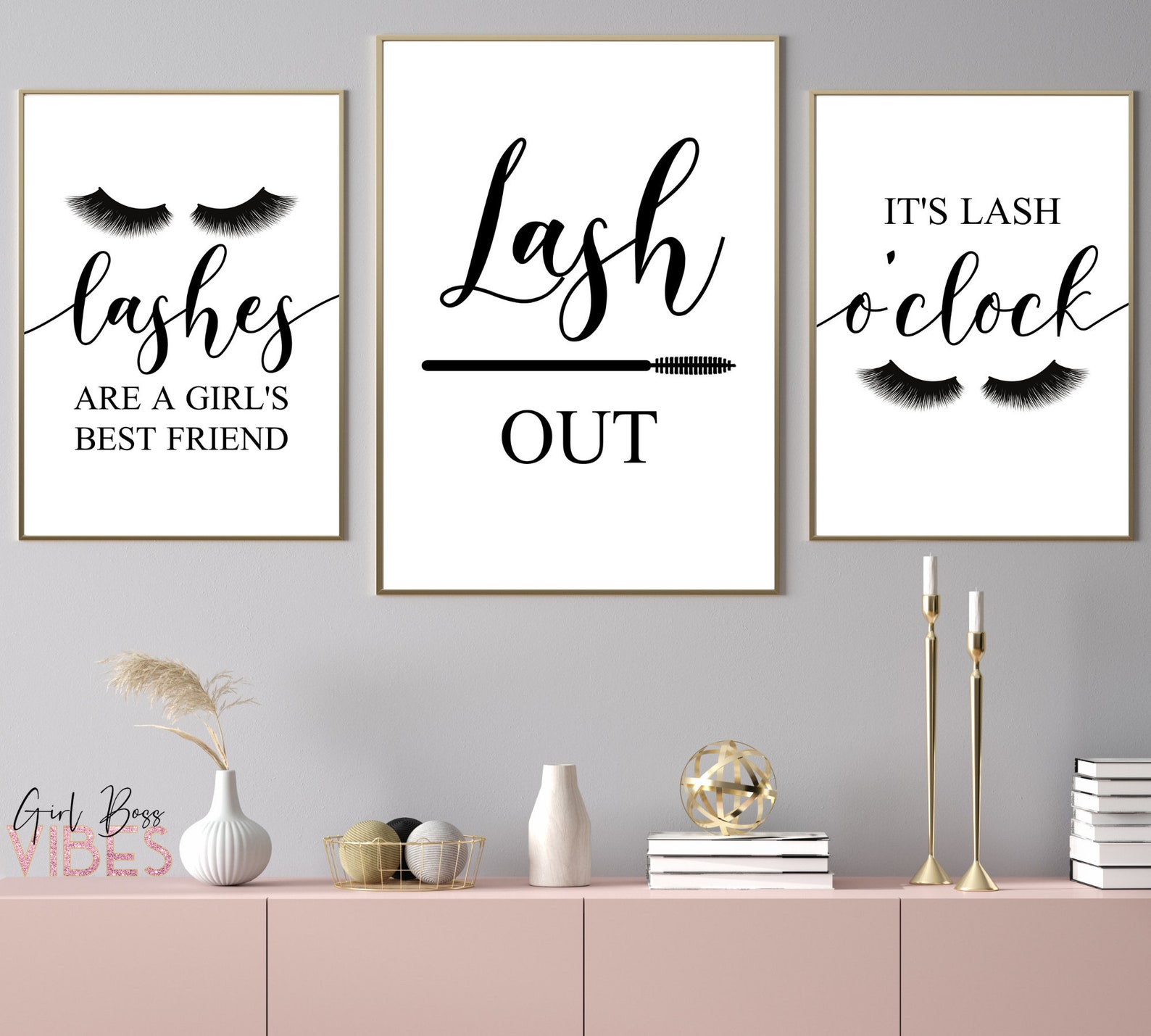Lash Out Printable Wall Art Eyelash Prints Set of 3 Lashes | Etsy
