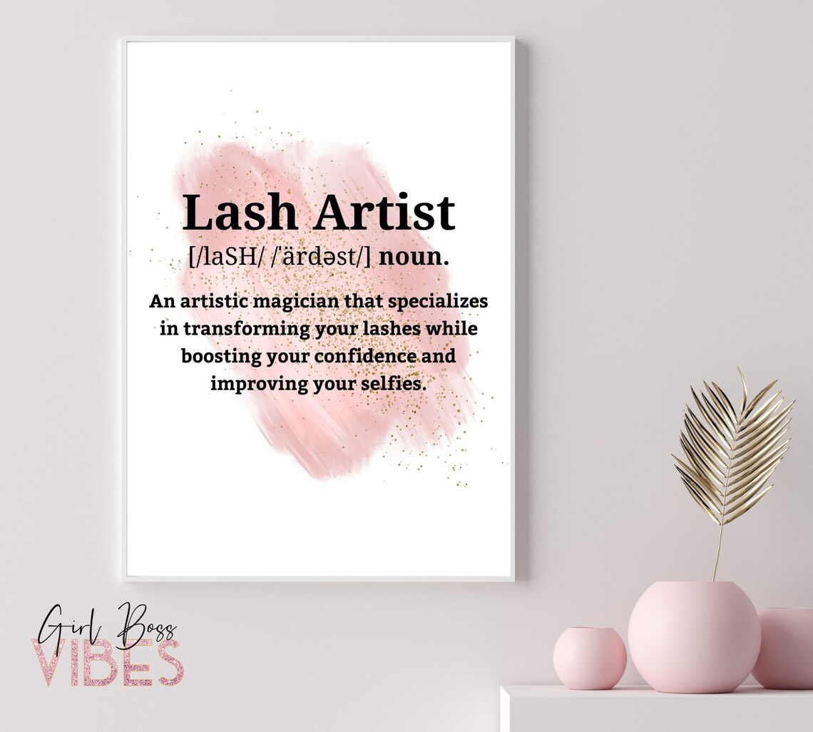 Lash Artist Definition Print Lash Room Décor Blush Pink - Etsy
