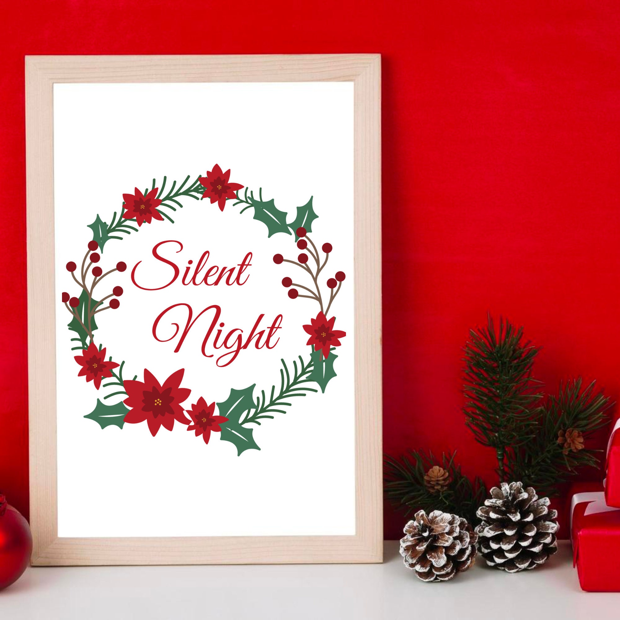 Silent Night Digital Download, Digital Print, Christmas Wall Art ...