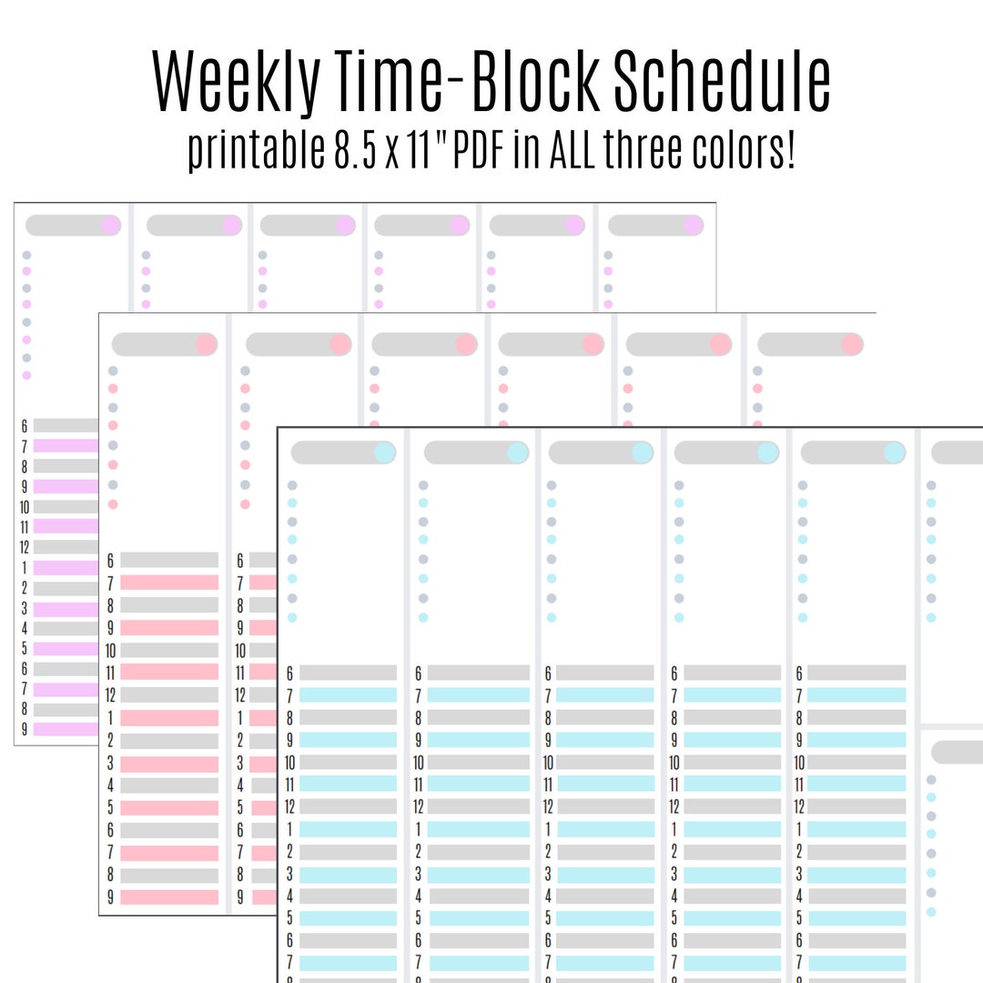 Time Block Spread, Bullet Journal Printable, Time Block Printable ...