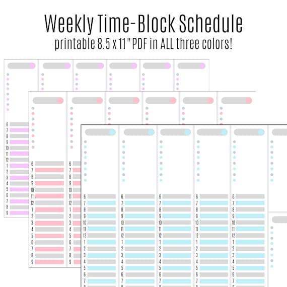 Time Block Spread Bullet Journal Printable Time Block | Etsy