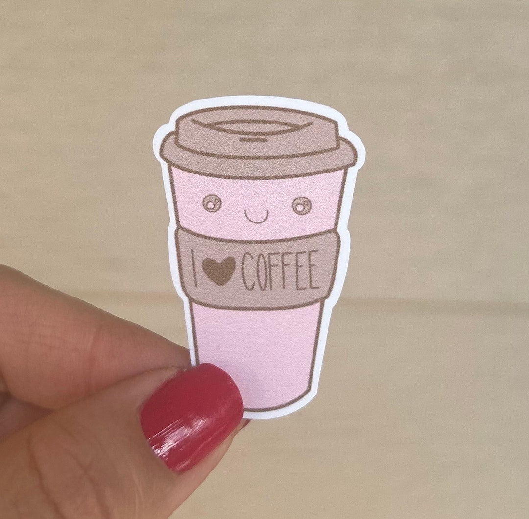 Pink Coffee Sticker, Planner Sticker, Laptop Sticker - Etsy
