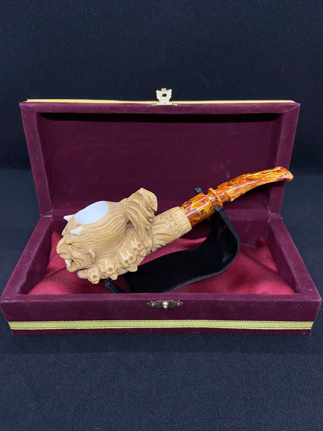 Dracula Vampire Meerschaum Pipe,block Meerschaum,unsmoked Pipe,premium ...