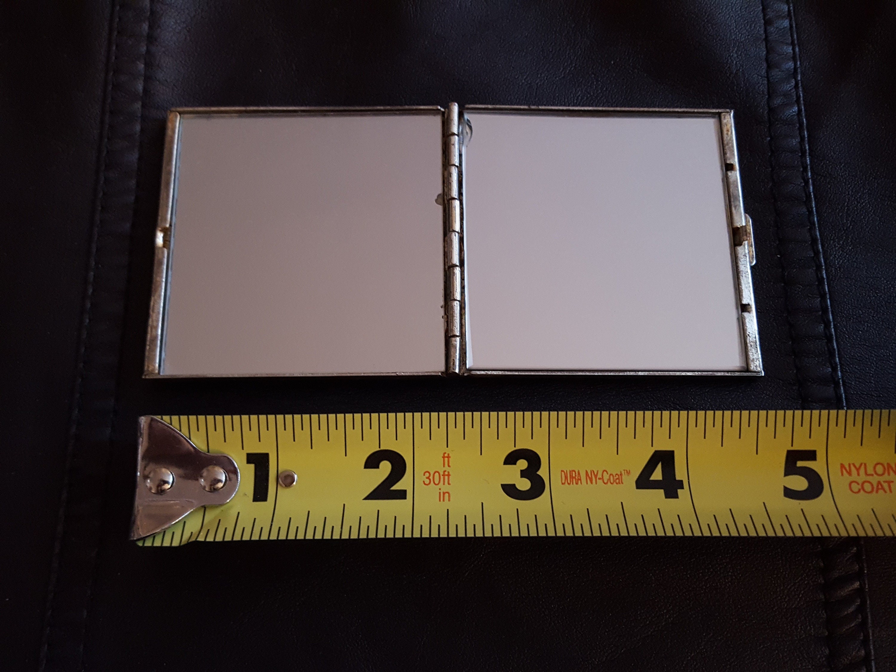 Vintage Makeup Mirror Compact Silver Tone Rhinestones 80s 90s Rock N ...