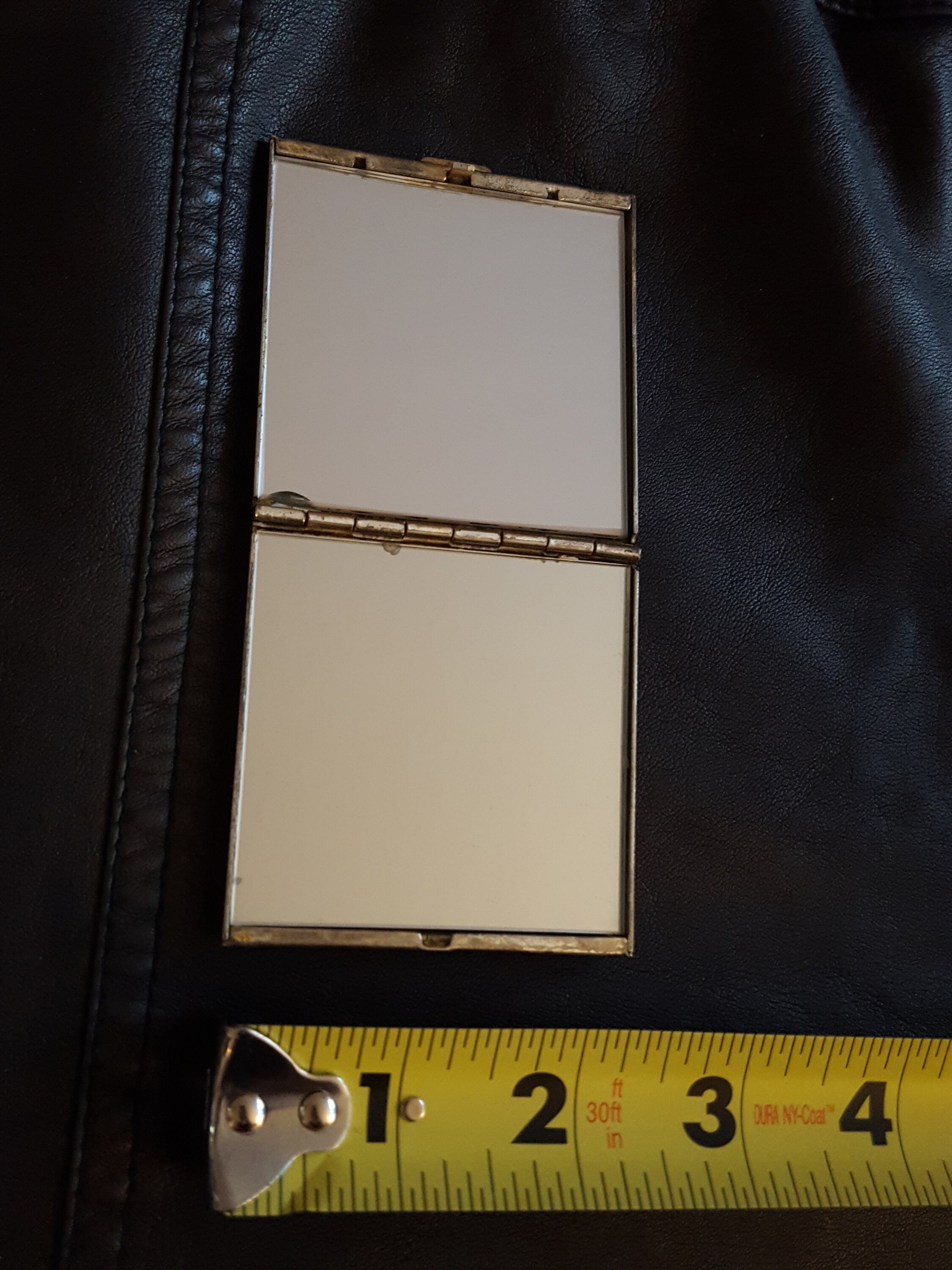 Vintage Makeup Mirror Compact Silver Tone Rhinestones 80s 90s Rock N ...