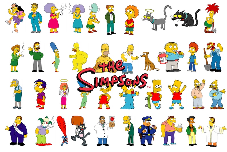 The Simpsons characters complete collection 44 vector images | Etsy