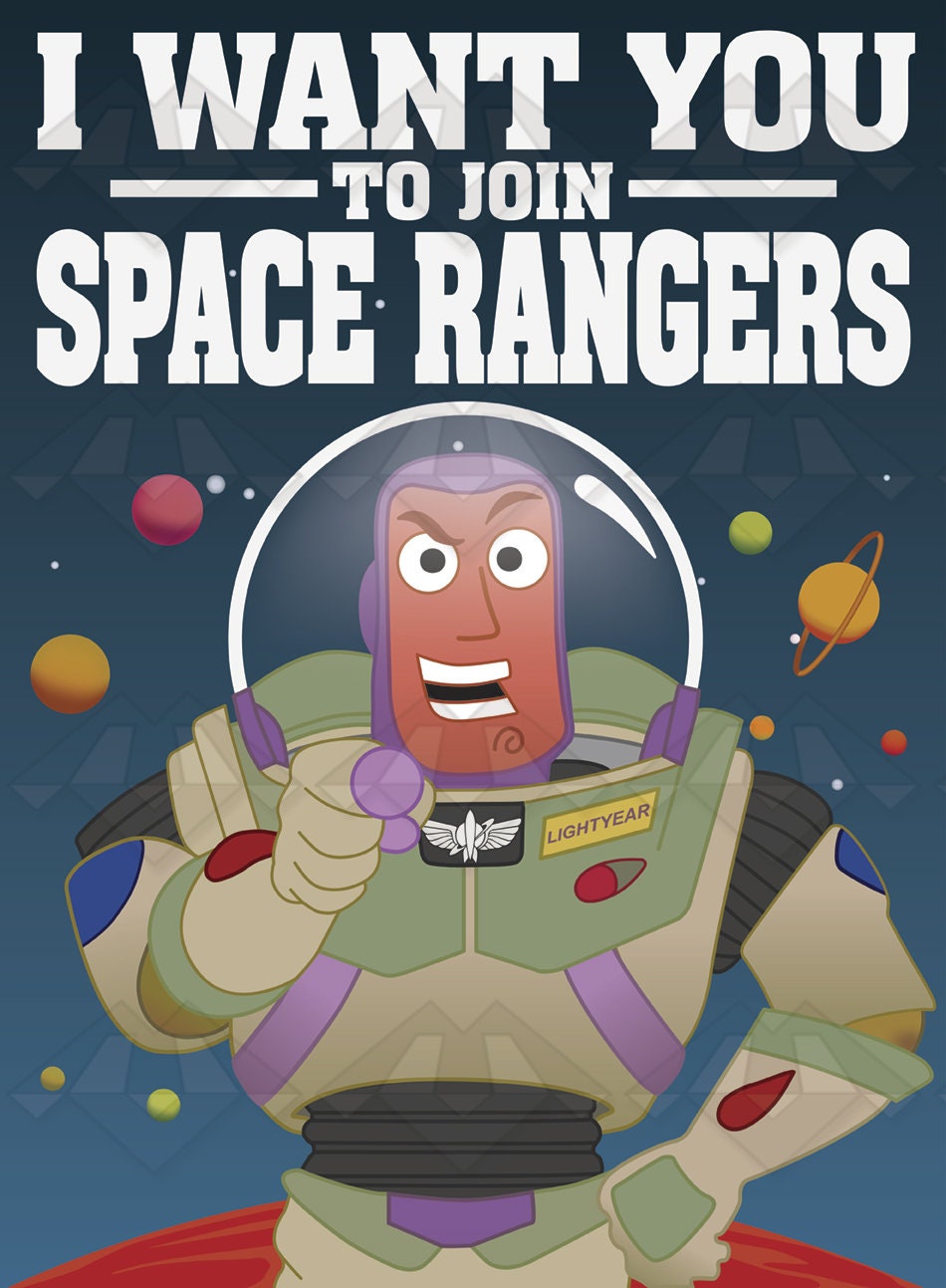 Poster Buzz lightyear TOY STORY Original I want you to join | Etsy