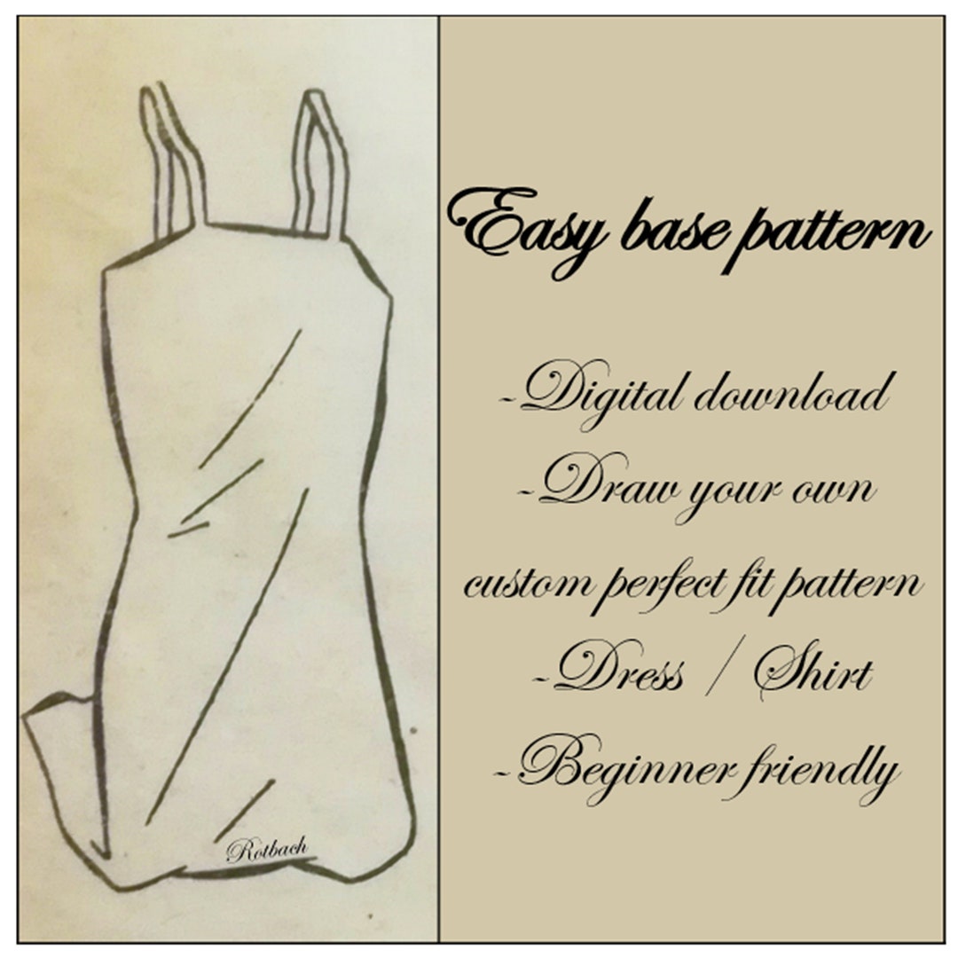 Vintage 50s Nightgown/top/strap Dress Sewing Base Pattern, Perfect Fit ...