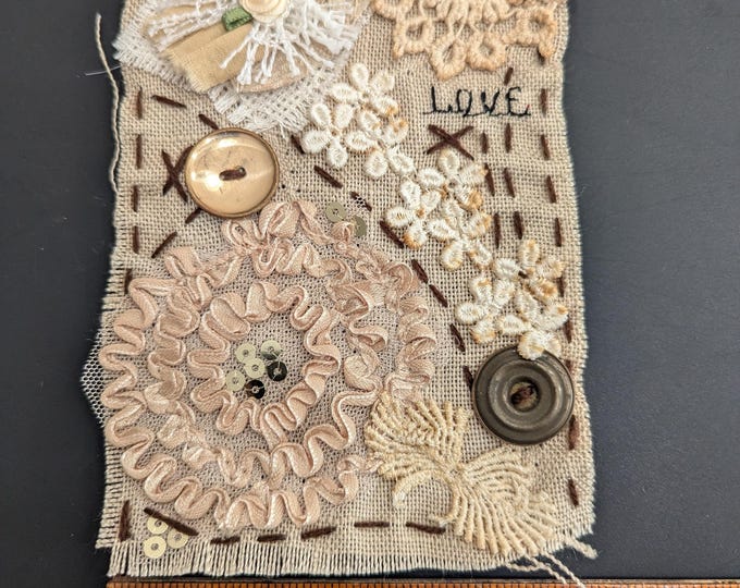 Junk Journal Cover Slow Stitched Handmade Cover Wall Hanging Panel ...