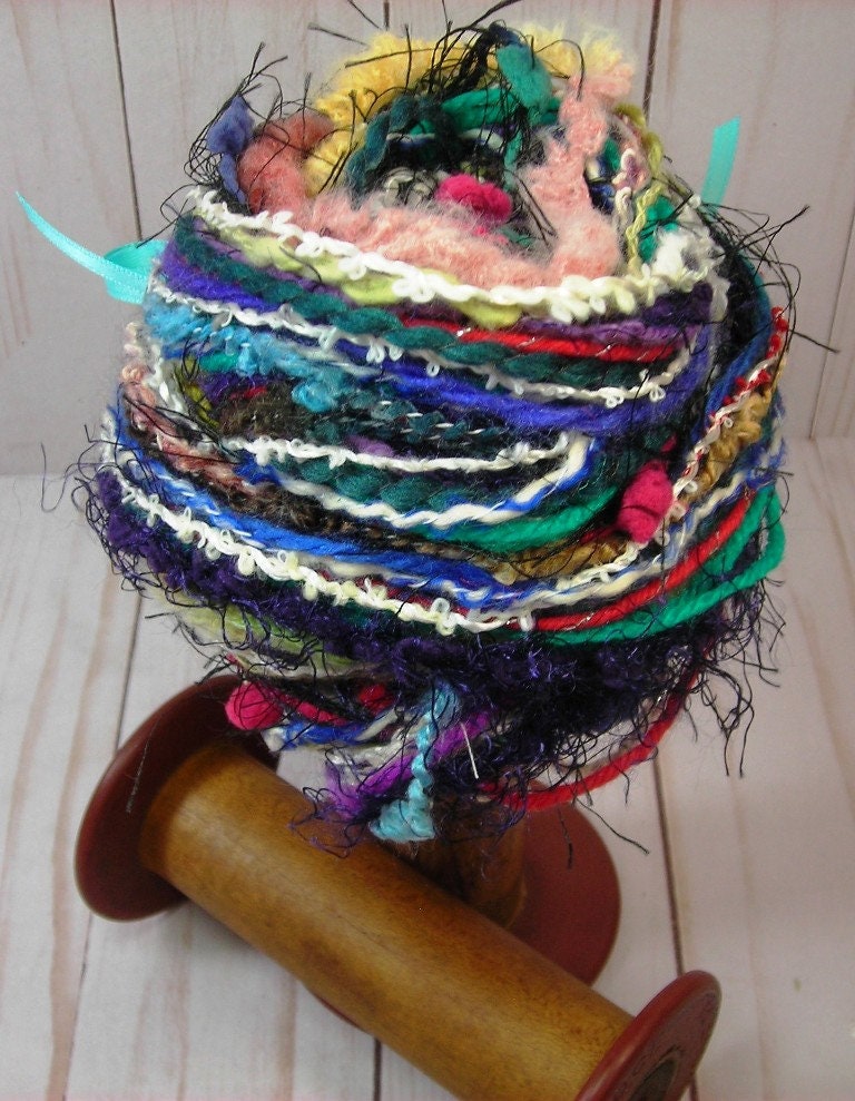 Art Yarn Bundle: 30 Yards Fun Fibers, Mixed Media Collage - Etsy