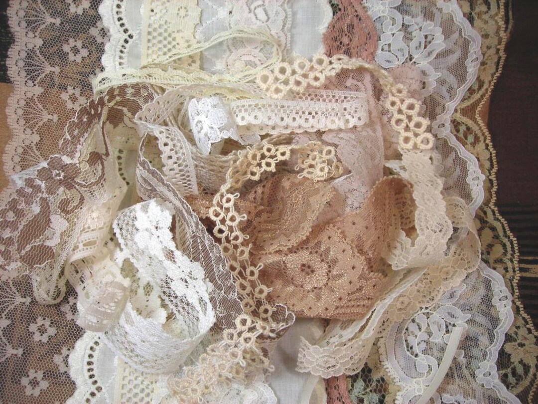 Vintage Lace & Tatting Trim Bundle: 5 Yards Shabby Chic Embellishments ...
