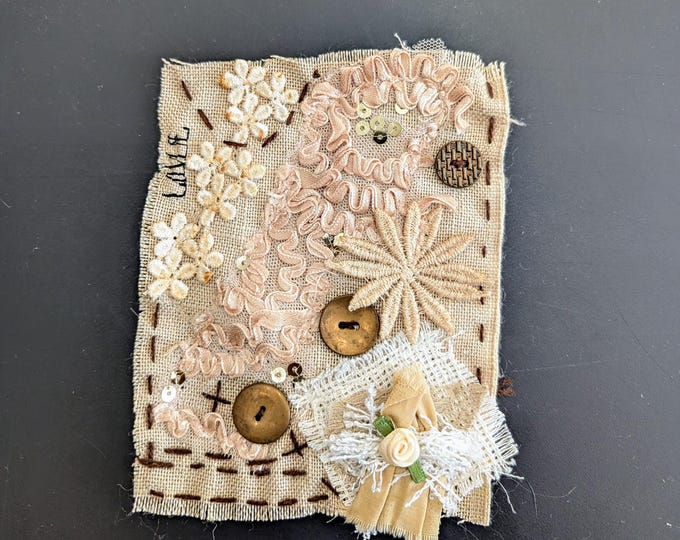 Junk Journal Cover Slow Stitched Handmade Cover Wall Hanging Panel ...