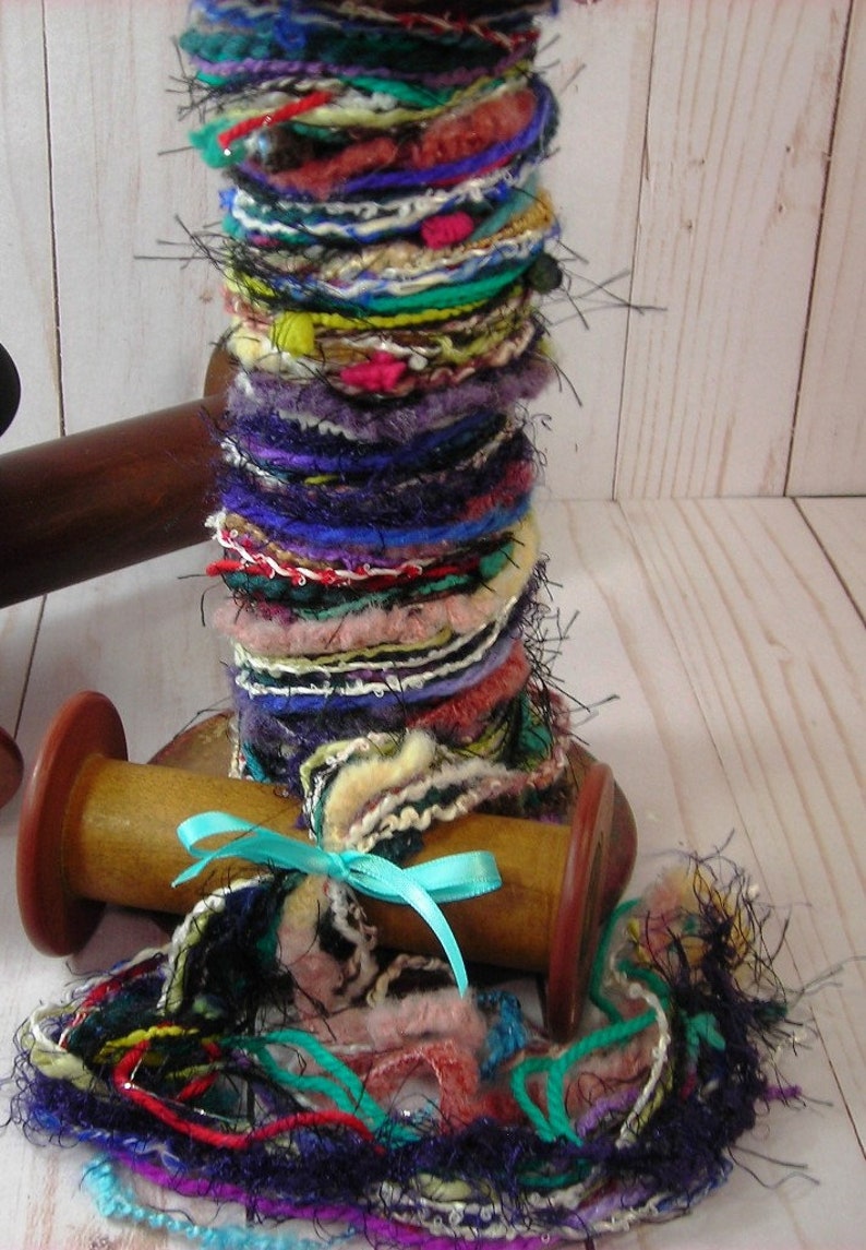 Art Yarn Bundle: 30 Yards Fun Fibers, Mixed Media Collage - Etsy