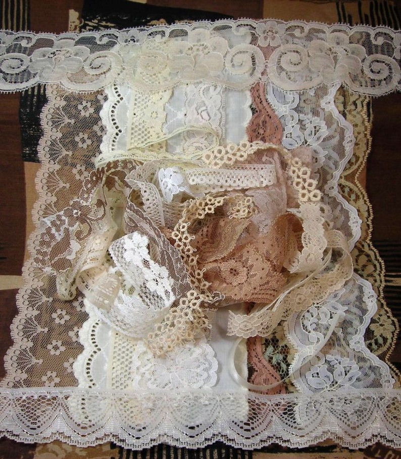Vintage Lace & Tatting Trim Bundle: 5 Yards Shabby Chic Embellishments ...