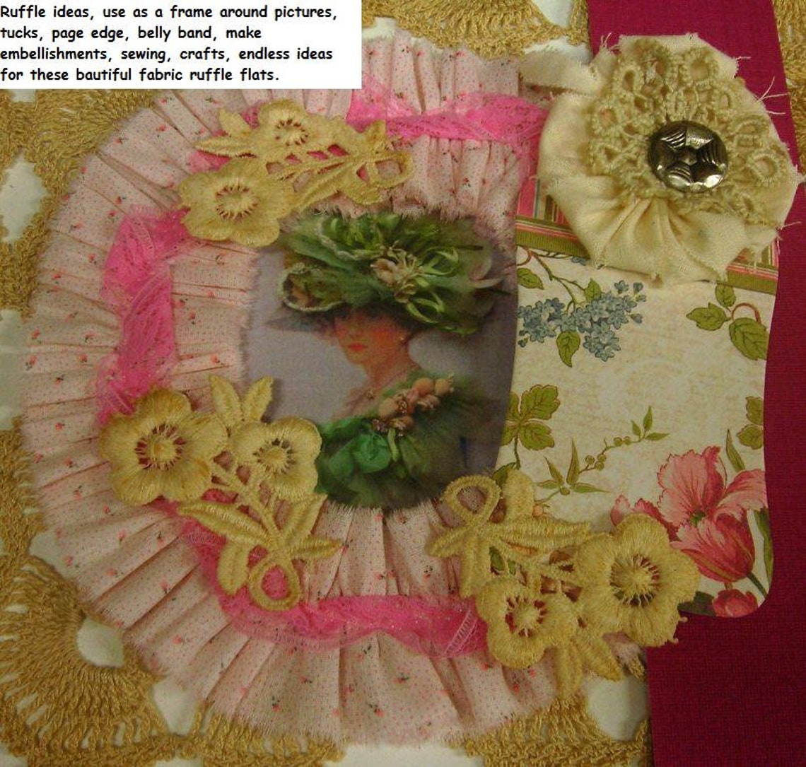 10 Ruffles Junk Journal Embellishments Belly Band Sewing | Etsy