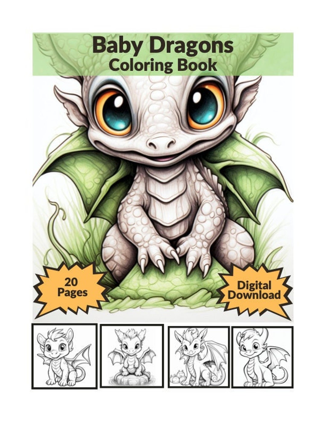 Adorable Baby Dragons Coloring Pages for Children, Teens, Adults and ...