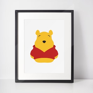 POOH | Minimalist Print | Portrait | Poster | Printable Wall Art ...