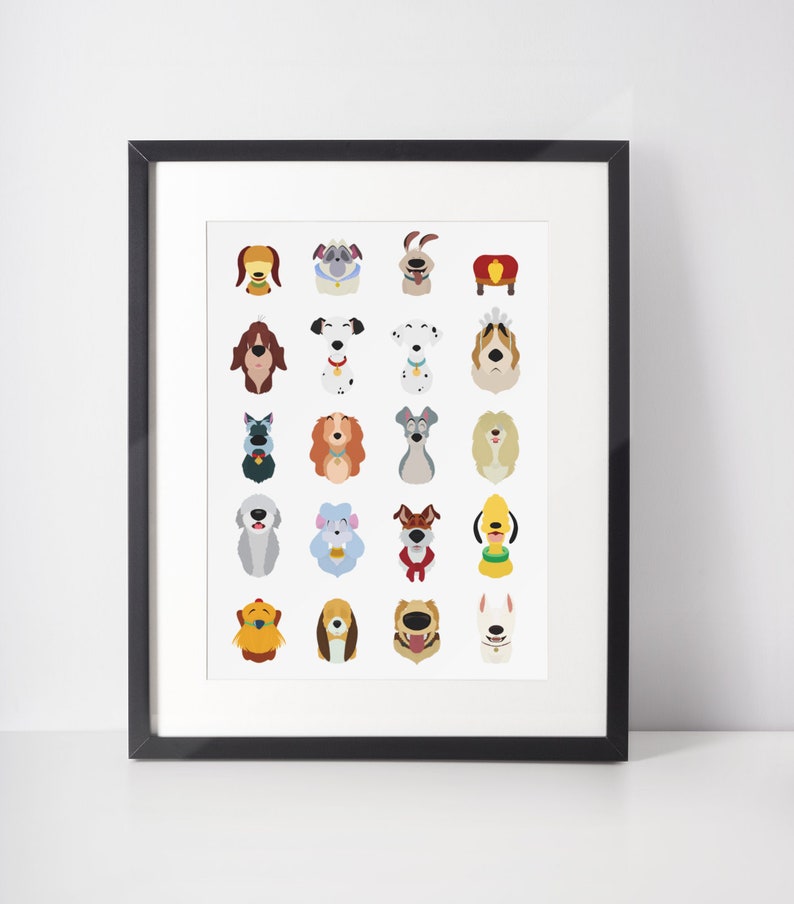 DOGGO LINE-UP Puppy Minimalist Print Portrait Poster - Etsy