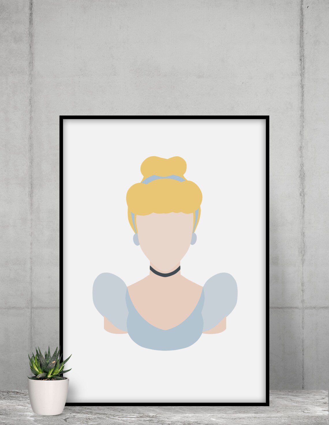 CINDERELLA Princess Minimalist Print Portrait Poster - Etsy