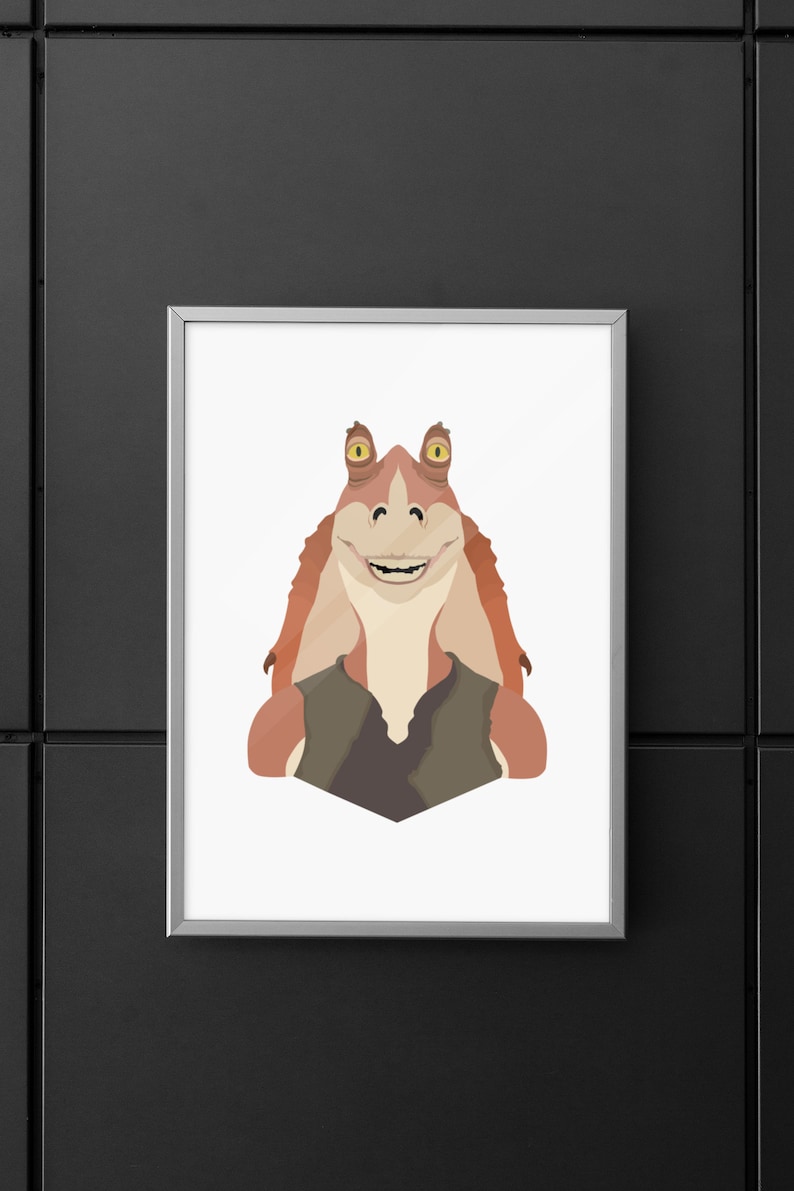 JAR JAR BINKS Minimalist Print Portrait Poster - Etsy