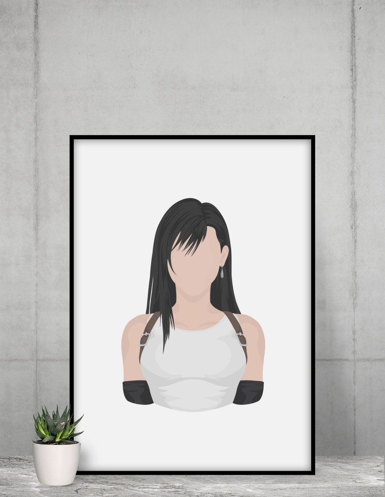TIFA LOCKHART - FFVII | Minimalist Print | Portrait | Poster ...