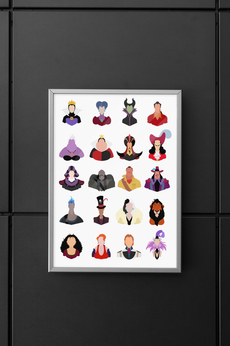 VILLAIN LINE-UP Villain Minimalist Print Portrait Poster - Etsy