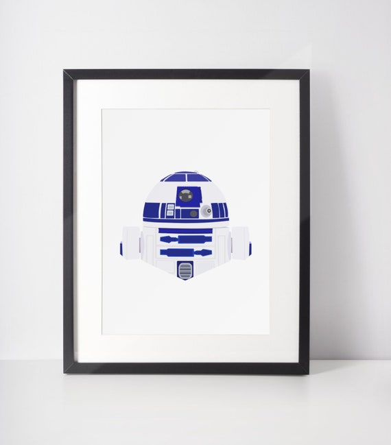 R2D2 Minimalist Print Portrait Poster Printable Wall | Etsy