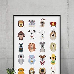 DOGGO LINE-UP | Puppy Minimalist Print | Portrait | Poster | Printable ...
