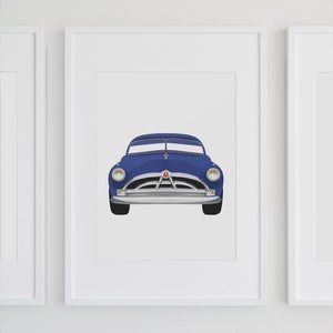 DOC HUDSON Portrait Poster Printable Wall Art Illustration Pixar Cars ...