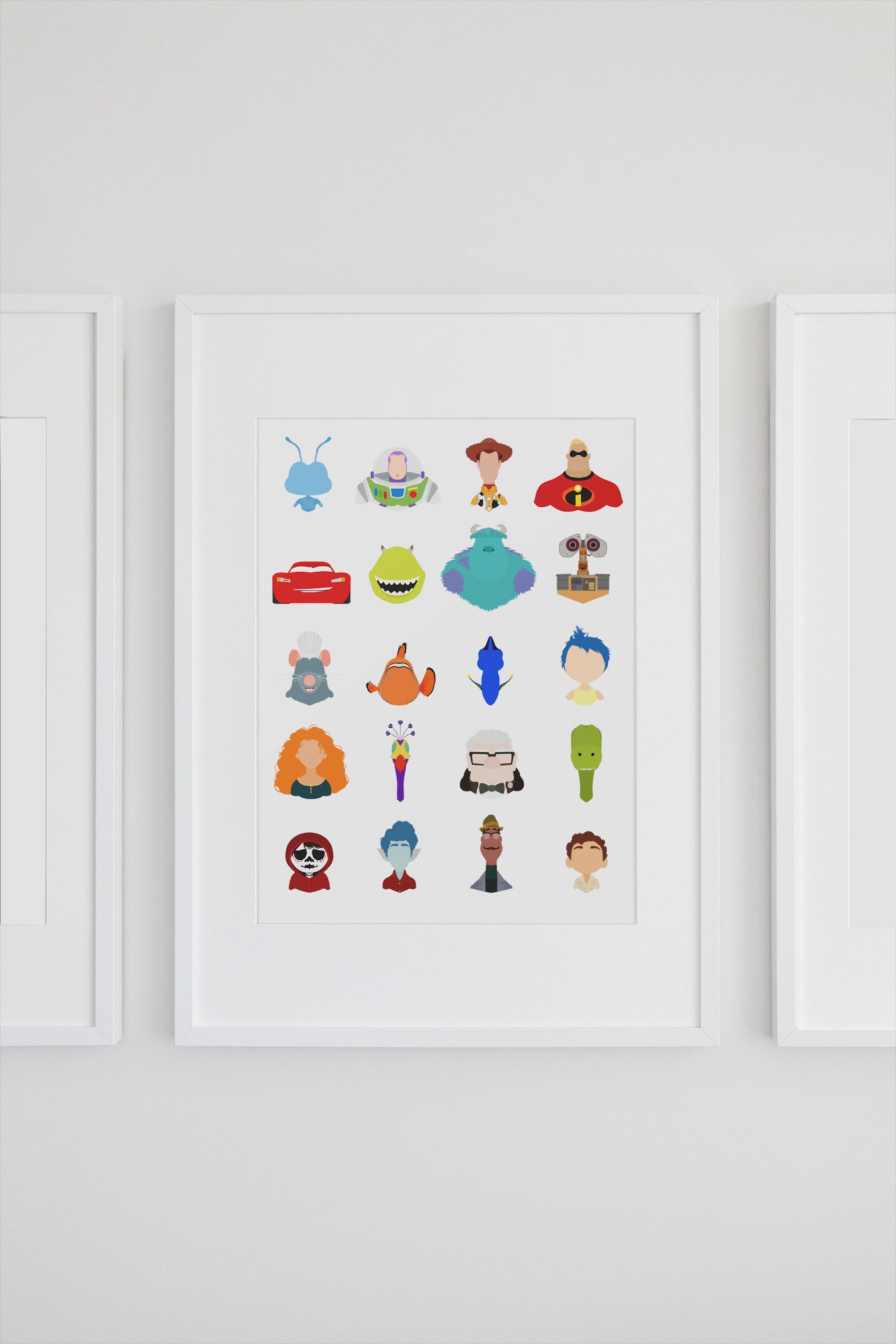 PIXAR LINE-UP | Minimalist Print | Portrait | Poster | Printable Wall ...