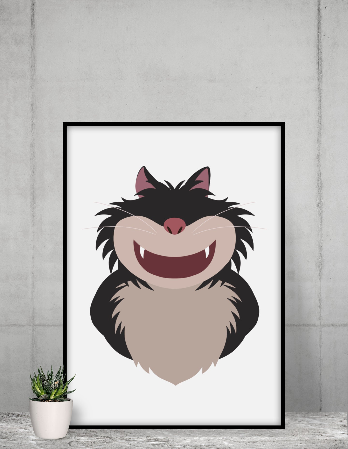 LUCIFER | Cat Minimalist Print | Portrait | Poster | Printable Wall Art ...