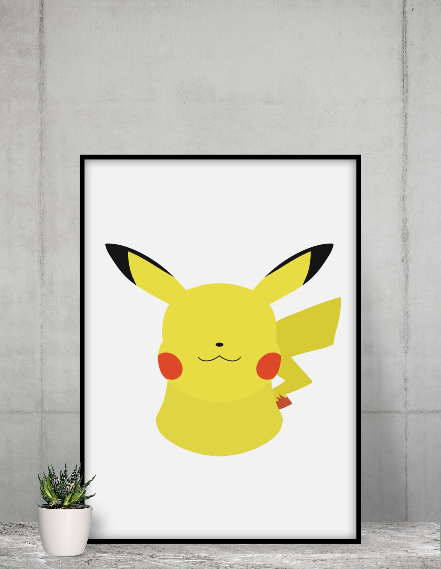 PIKACHU | Minimalist Print | Portrait | Poster | Printable Wall Art ...
