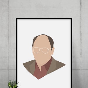 GEORGE COSTANZA | Character Minimalist Print | Portrait | Poster ...