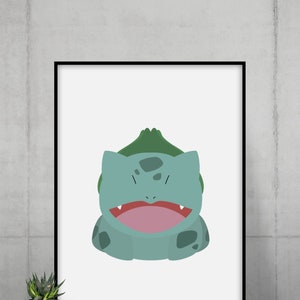 BULBASAUR | Minimalist Print | Portrait | Poster | Printable Wall Art ...