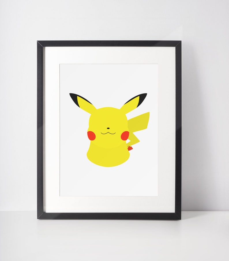 PIKACHU Minimalist Print Portrait Poster Printable - Etsy