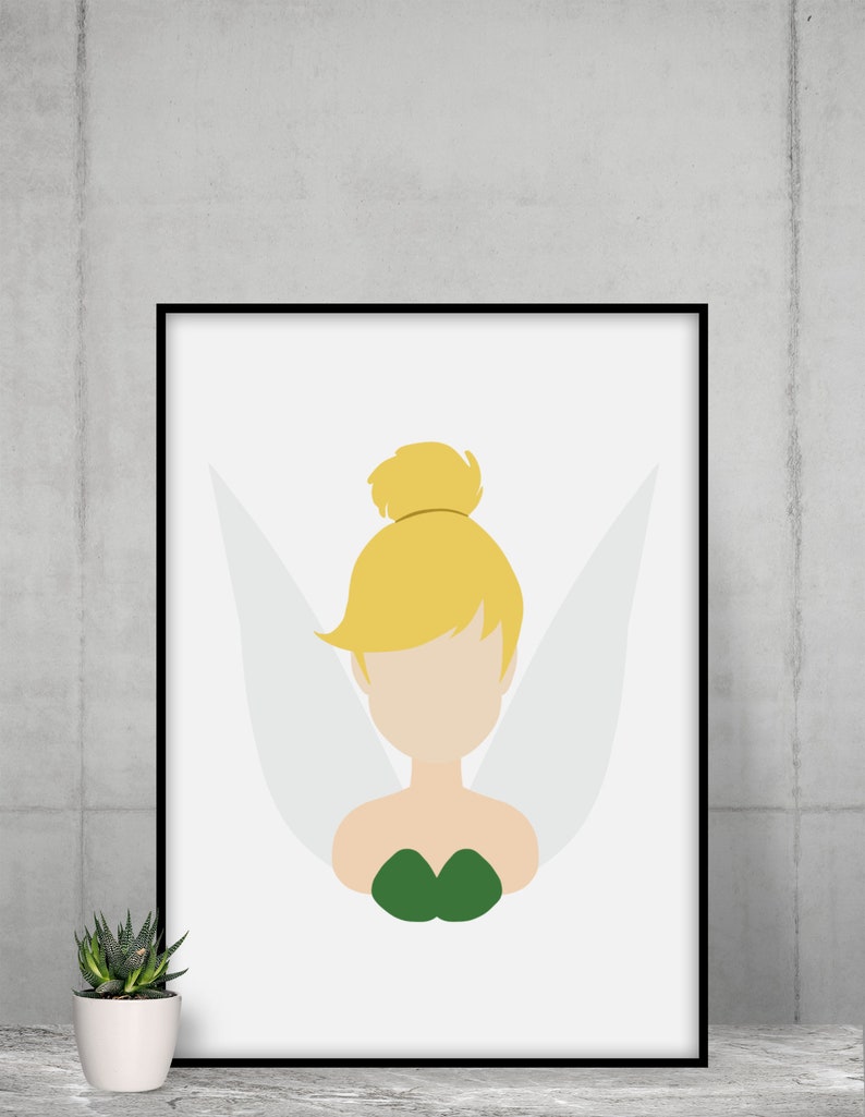 TINKER BELL | Minimalist Print | Portrait | Poster | Printable Wall Art ...
