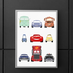 CARS CAST | Portrait | Poster | Printable Wall Art | Illustration ...